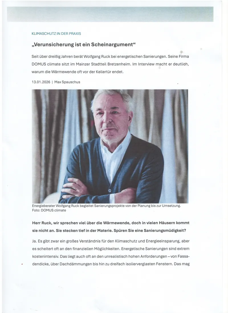 Energieberater Mainz – BAFA, iSFP & Sanierung | DOMUS climate